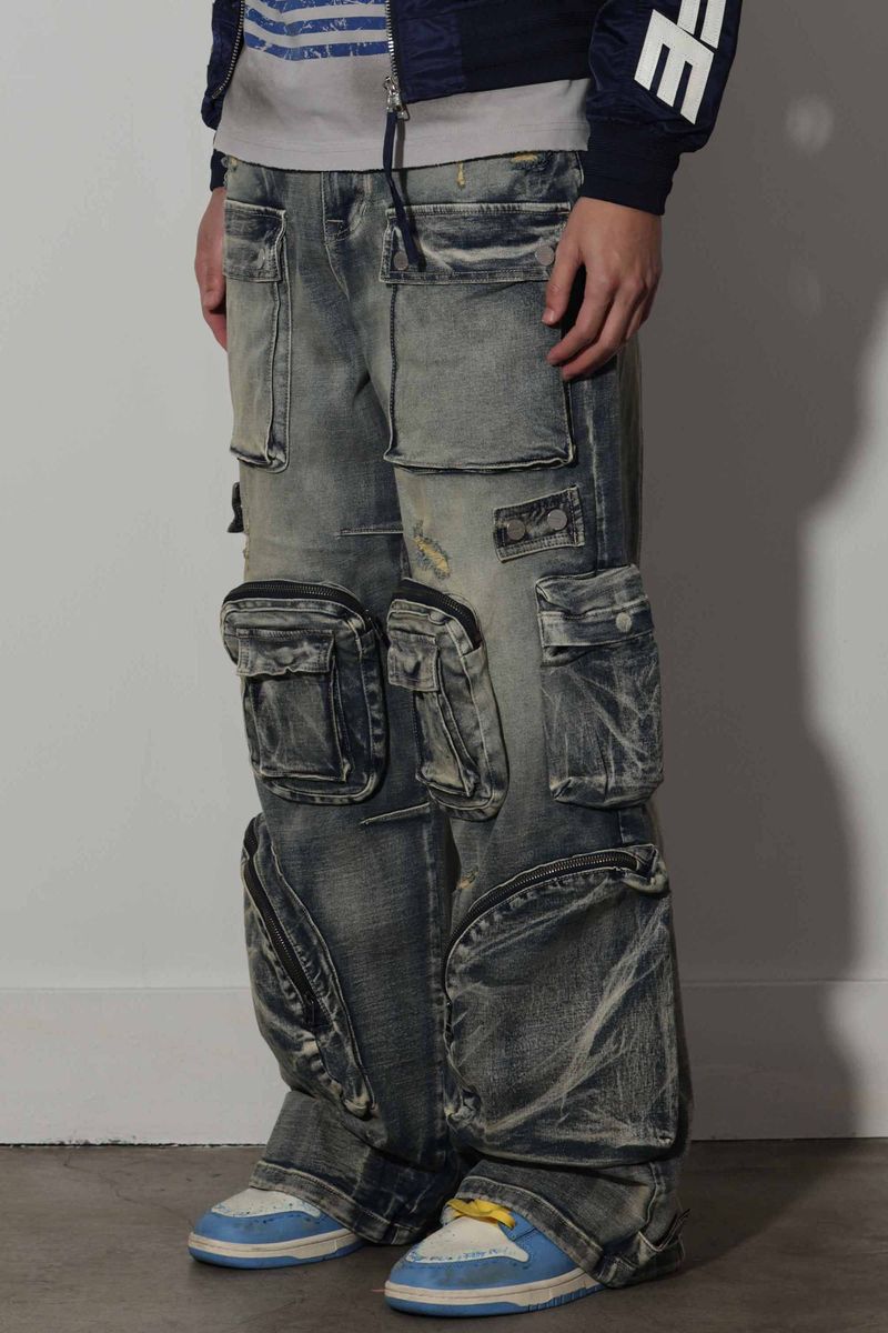 Utility Multi Pocket Cargo Denim – LEGEND GANG